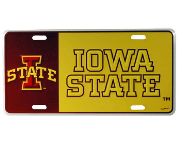 IOWA STATE CYCLONES CAR TAG COLOR BLOCK - Jenkins Enterprises
