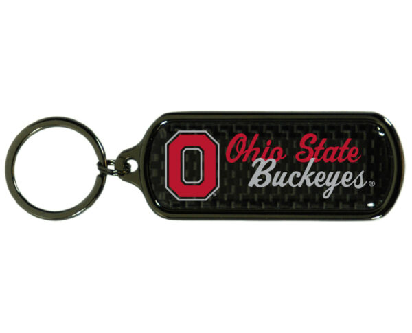 OHIO STATE BUCKEYES KEYCHAIN CARBON FIBER OBLONG - Jenkins Enterprises