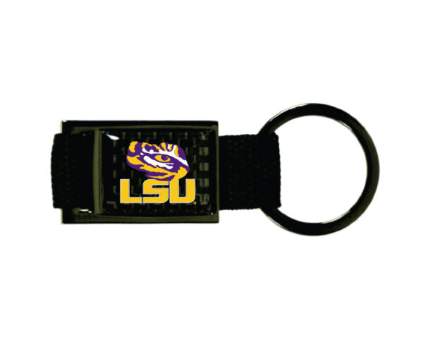 LSU TIGERS KEYCHAIN CARBON FIBER RECTANGLE - Jenkins Enterprises