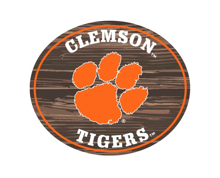 CLEMSON TIGERS MAGNET ARTWOOD OVAL - Jenkins Enterprises