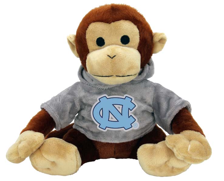 NORTH CAROLINA TAR HEELS PLUSH MONKEY W HOODIE - Jenkins Enterprises